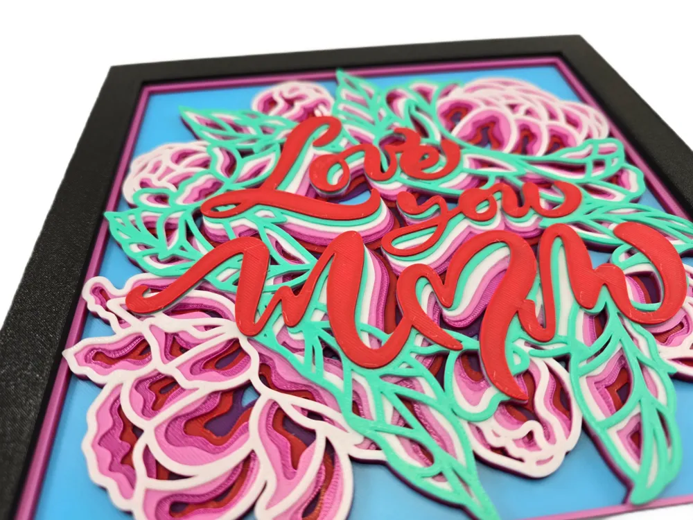 Love You Mom Mandala 3D Wall Art by Expert Druku 3D - MakerWorld