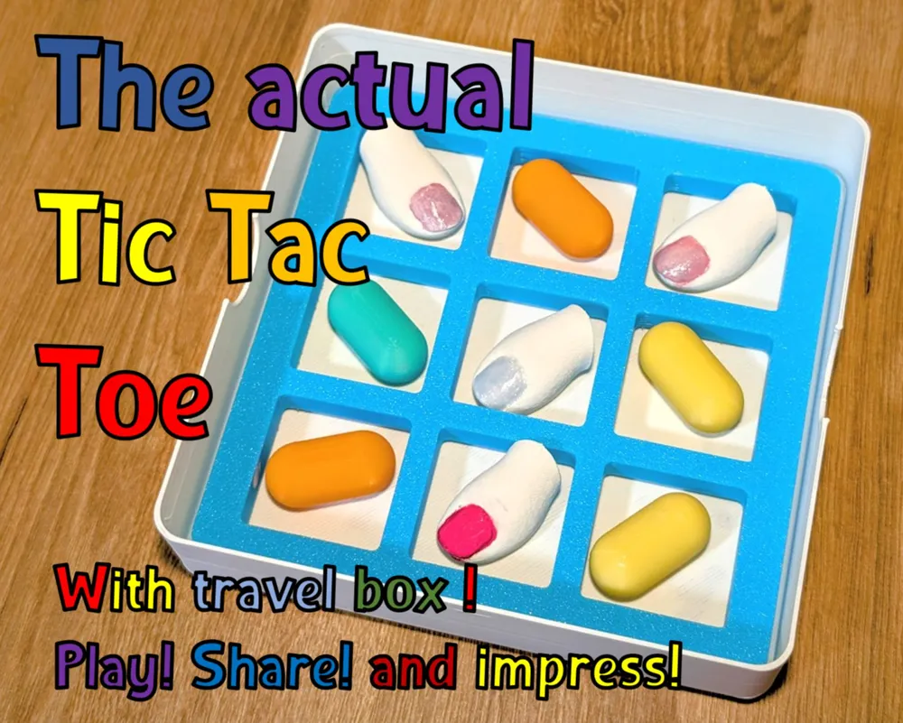 The actual Tic Tac Toe (with travel box) by G__W__ - MakerWorld