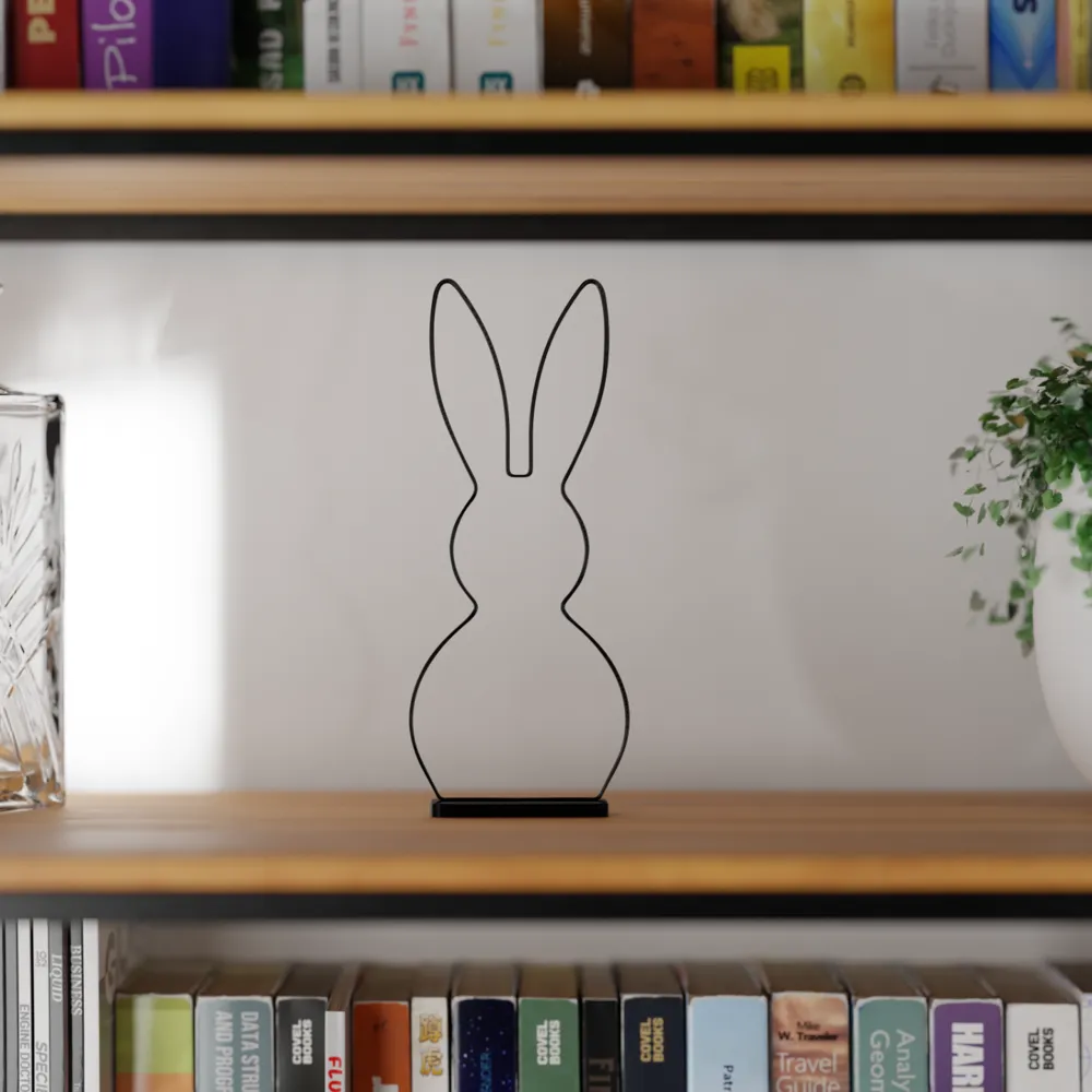 Modern easter Bunny Sculpture Deco / minimalistic rabbit Sclupture with ...