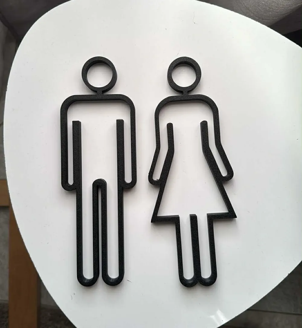 Minimalist Male and Female Restroom Sign Icons - Free 3D Print Model ...