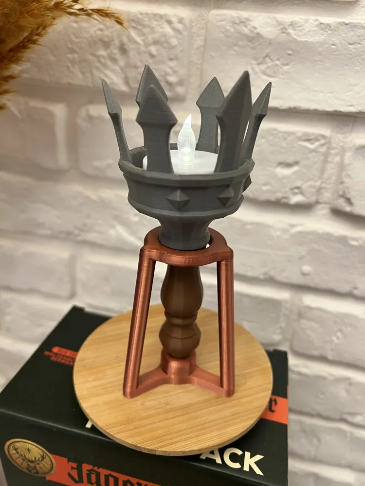 Medieval Tabletop Torch - Free 3D Print Model - MakerWorld