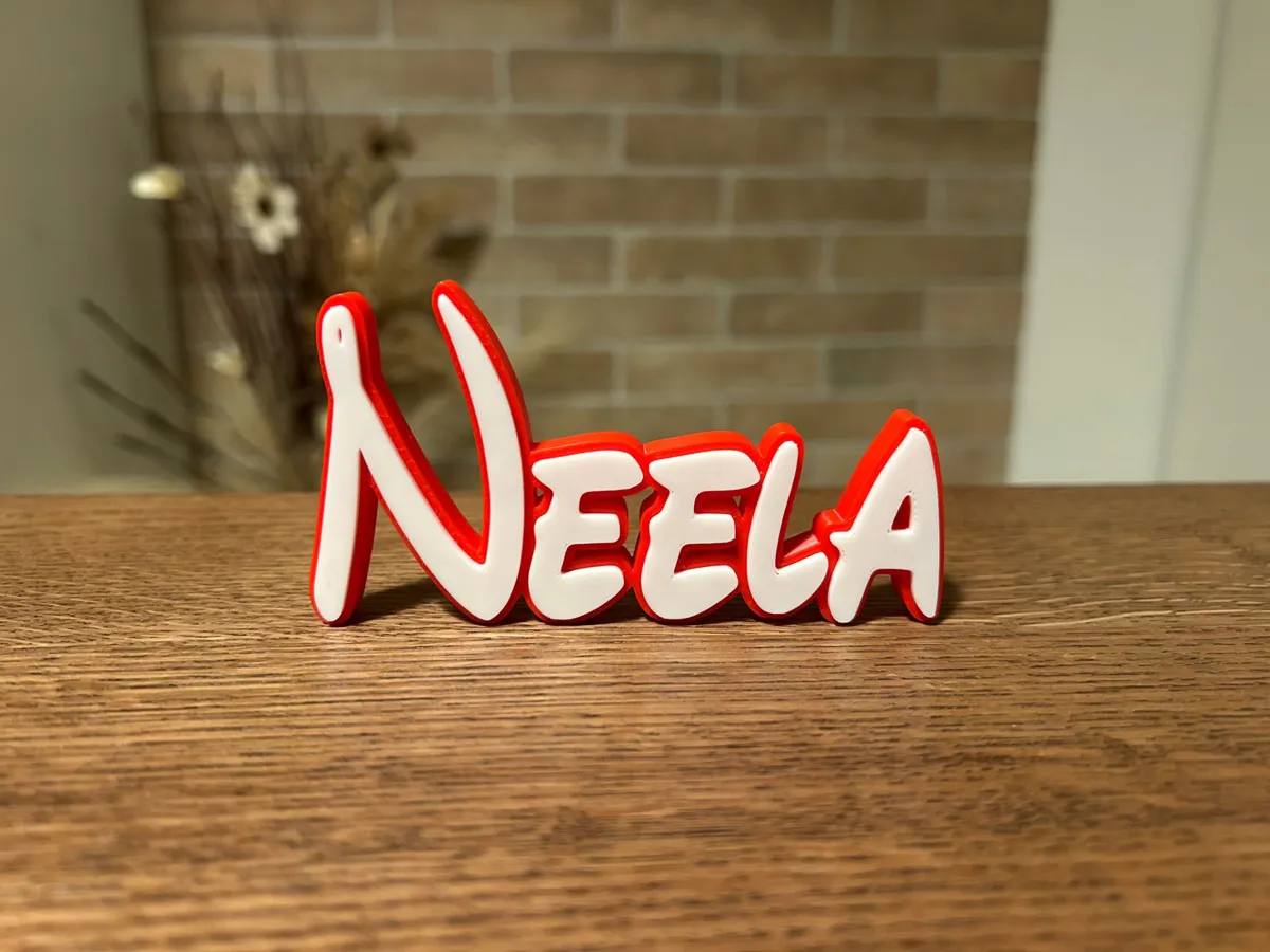 Neela Name Disney Sign - Free 3D Print Model - MakerWorld