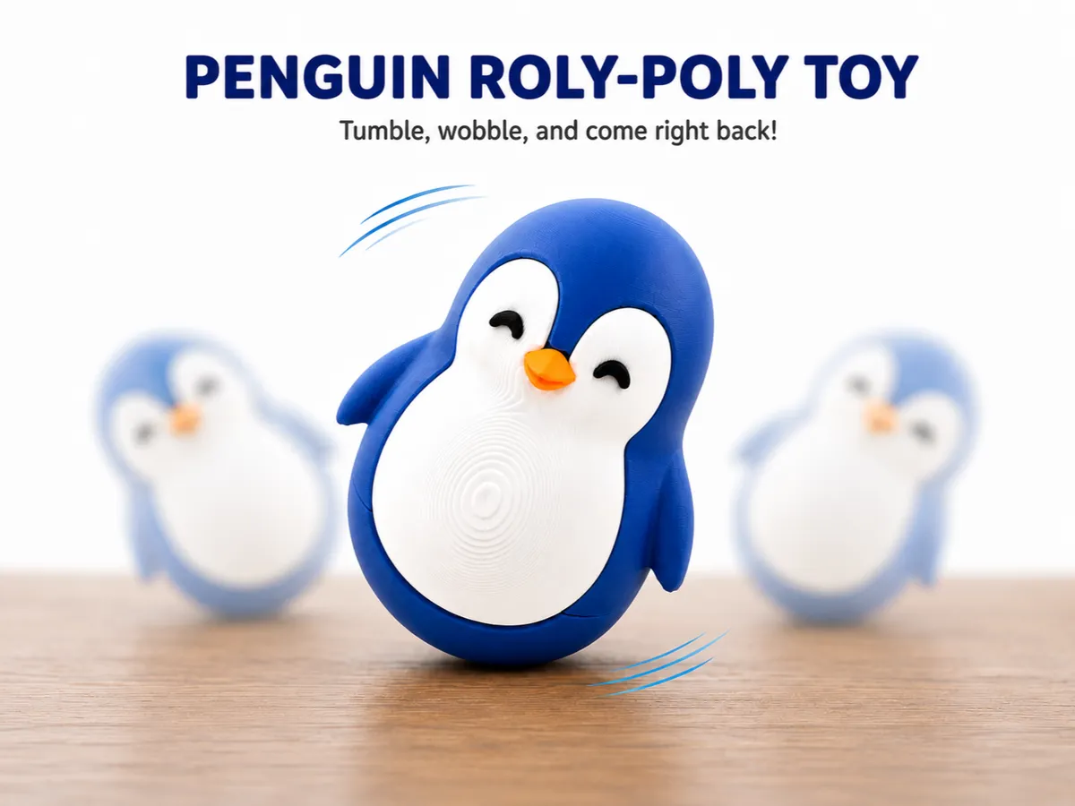 Cute Wobbly Penguin – NO AMS - Free 3D Print Model - MakerWorld
