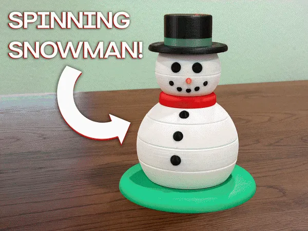 Spinning Snowman Children's Toy | Fine Motor - Free 3D Print Model ...