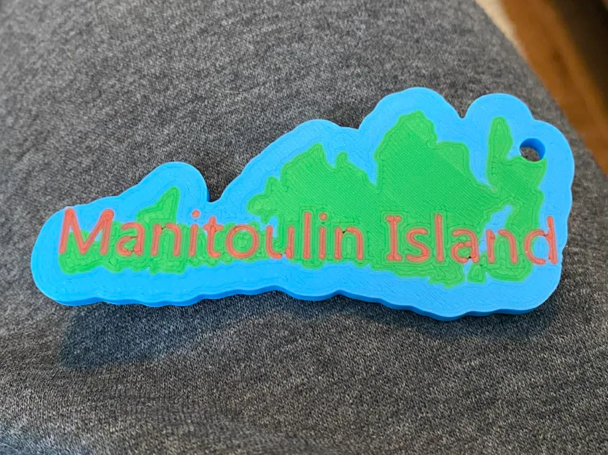 Manitoulin Island Keychain - Free 3D Print Model - MakerWorld