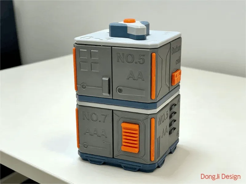 Caixa de armazenamento de baterias estilo Mecha com compartimento ...