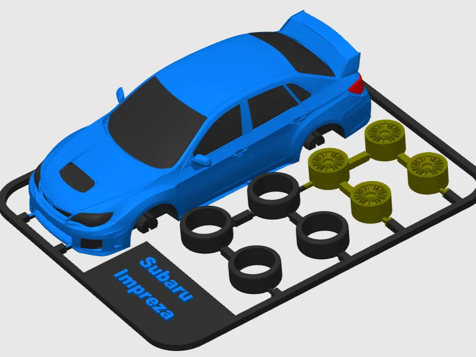 Subaru Impreza WRX STi Sedan (III gen) kit card - Free 3D Print Model ...