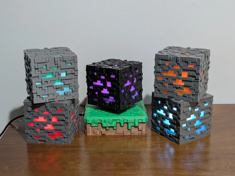 Minecraft Levitating Ore Block w/ Grass Block Base Remixed by rbd3453 ...