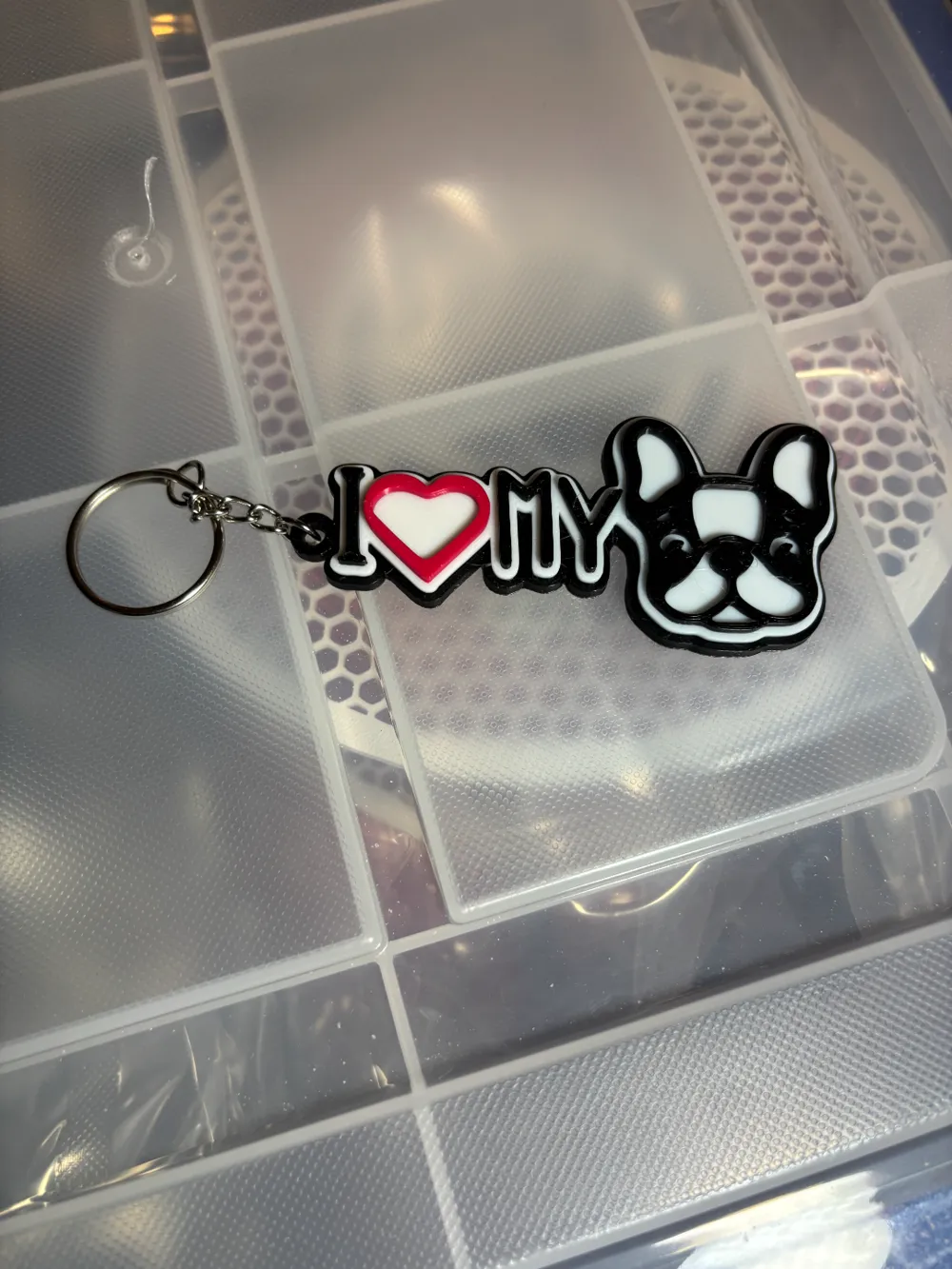 I LOVE MY FRENCHIE KEYCHAIN by Mstrsen MakerWorld: Download Free 3D Models