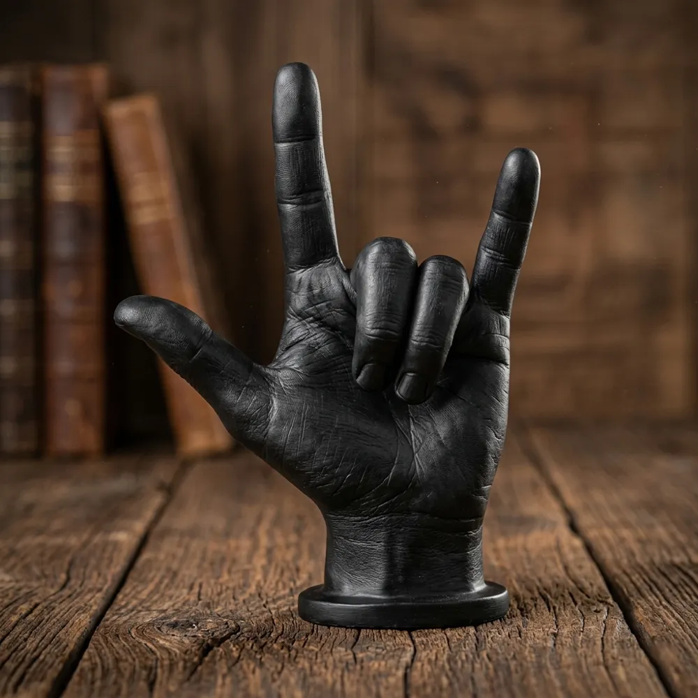 "Rock & Love" Hand Sign Statue (Real Texture) - Free 3D Print Model ...