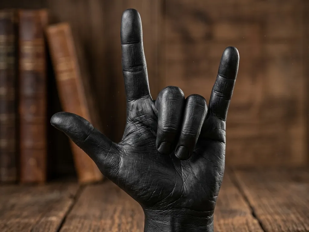"Rock & Love" Hand Sign Statue (Real Texture) - Free 3D Print Model ...