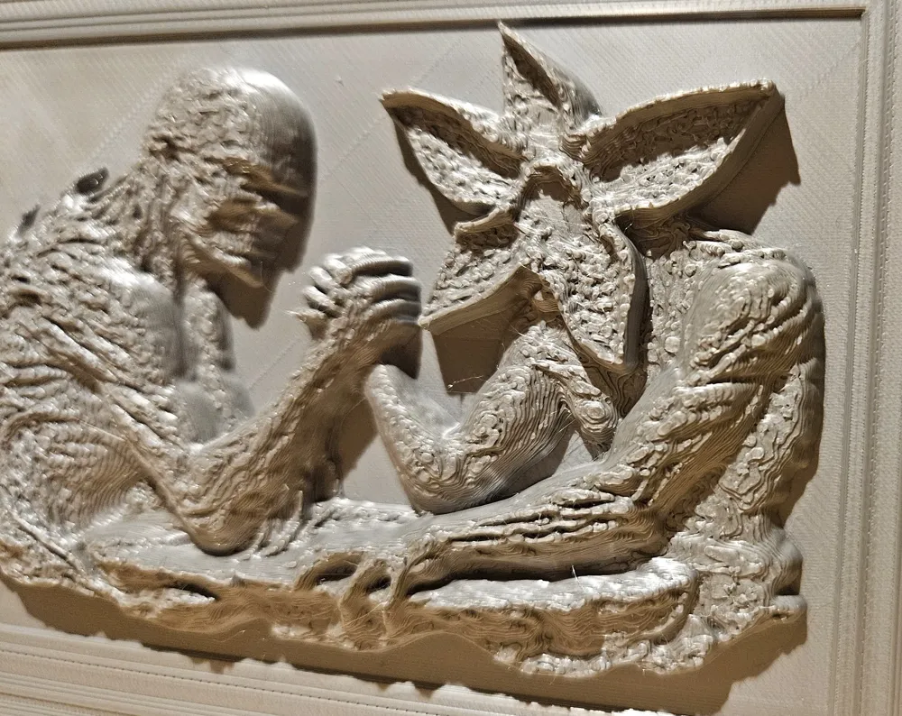 Escultura em Relevo de Luta de Braço Vecna vs Demogorgon - Modelo ...