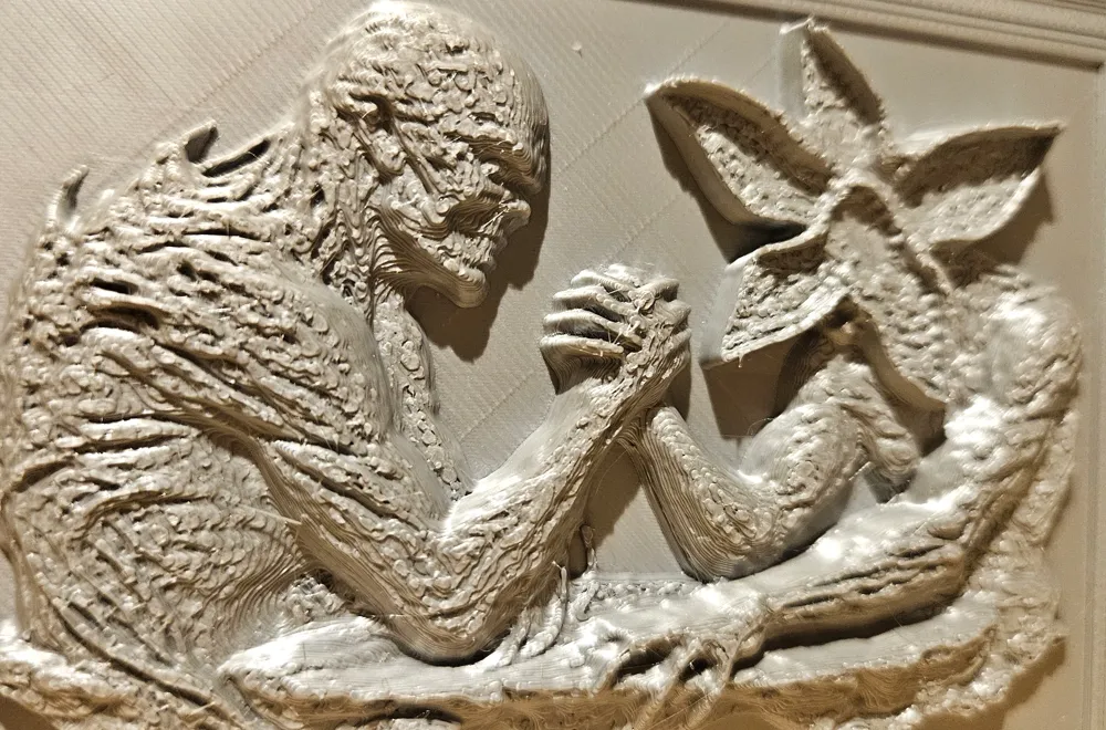 Escultura em Relevo de Luta de Braço Vecna vs Demogorgon - Modelo ...