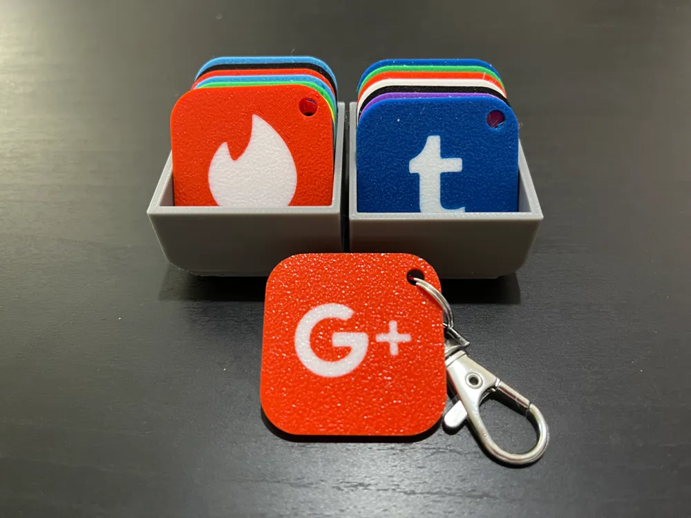 Google+ - Social App Icon Keyring by MalcTheOracle - MakerWorld