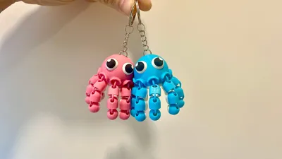 Articulated Flexy Octopus Keychain Fidget Toy - Free 3D Print Model ...