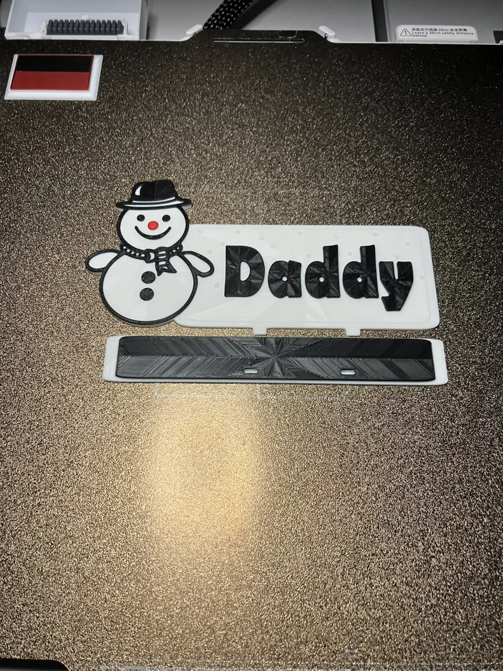 Snowman - customizable nameplate, desk plate by Bens3ds - MakerWorld