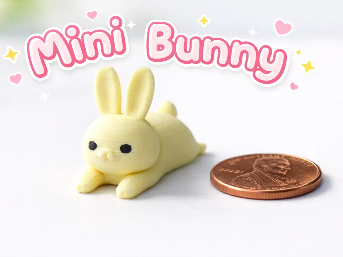 Mini Bunny – Tiny Cute Rabbit (Easy Print) - Free 3D Print Model ...