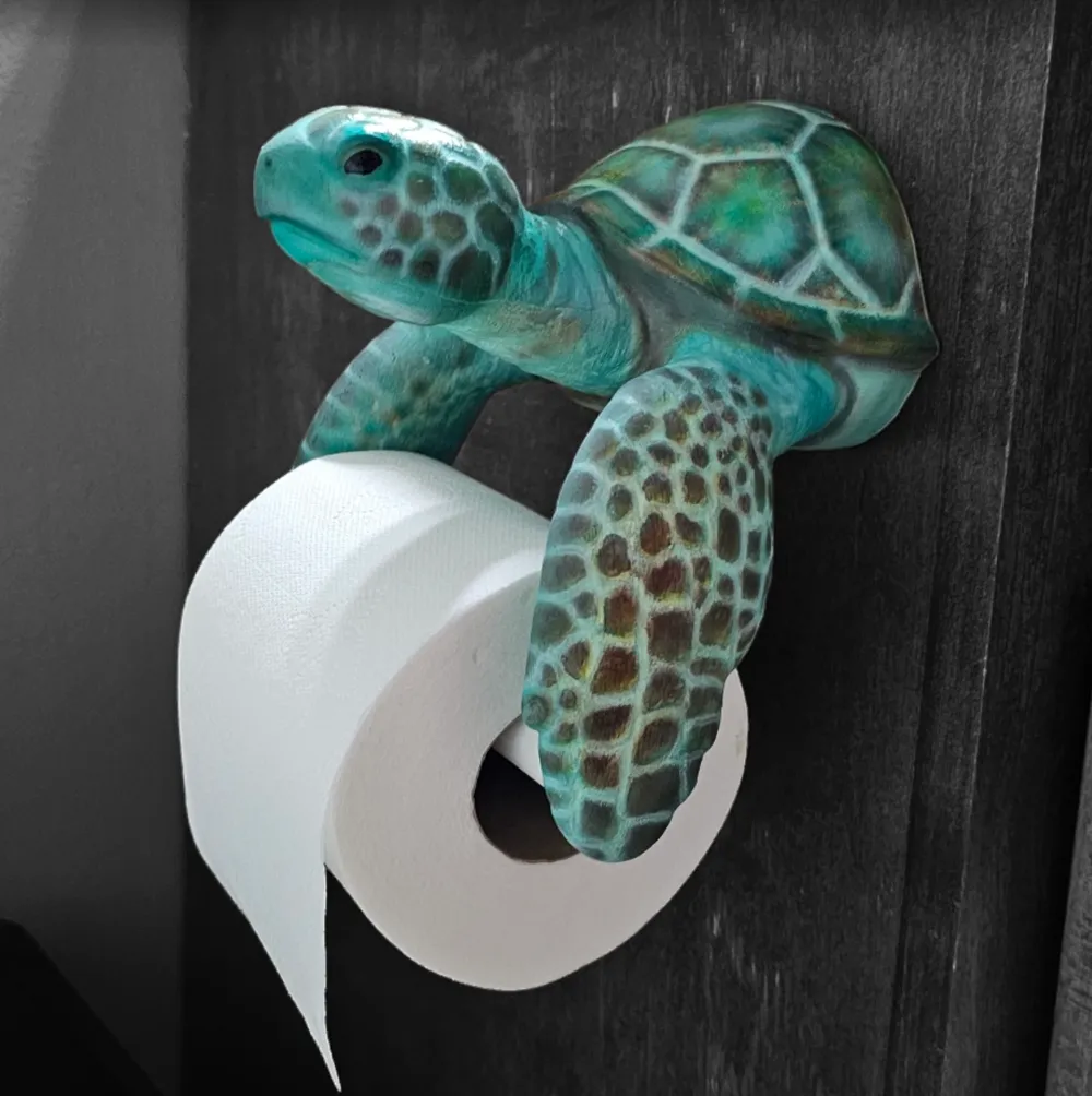 Sea Turtle toilet paper roll holder - Free 3D Print Model - MakerWorld