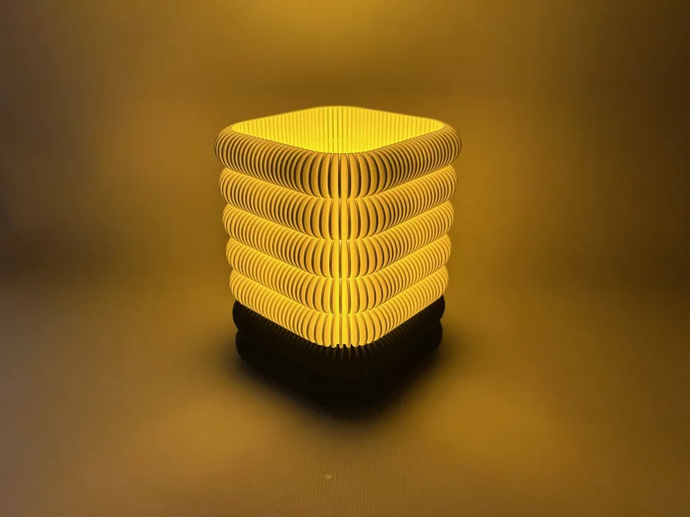 Square Ribbed Table Tealight Lamp - Free 3D Print Model - MakerWorld