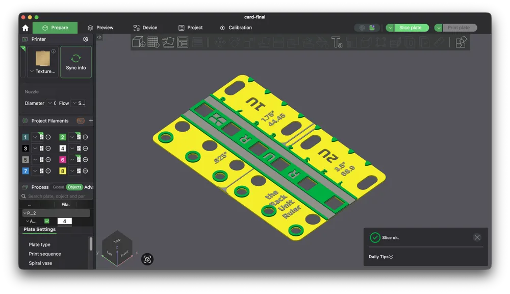 Rack Unit Ruler - wallet tool by veli MakerWorld: Download Free 3D Models