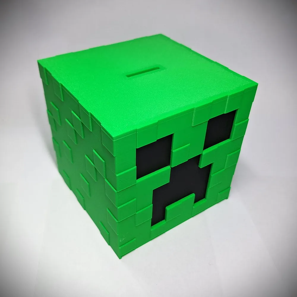 Minecraft Creeper Piggy Bank – Fully Printable - Free 3D Print Model ...