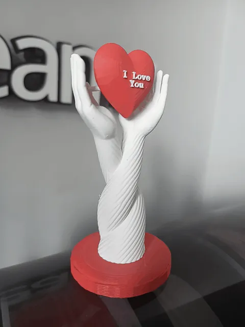 Hands Holding Floating Heart - Free 3D Print Model - MakerWorld