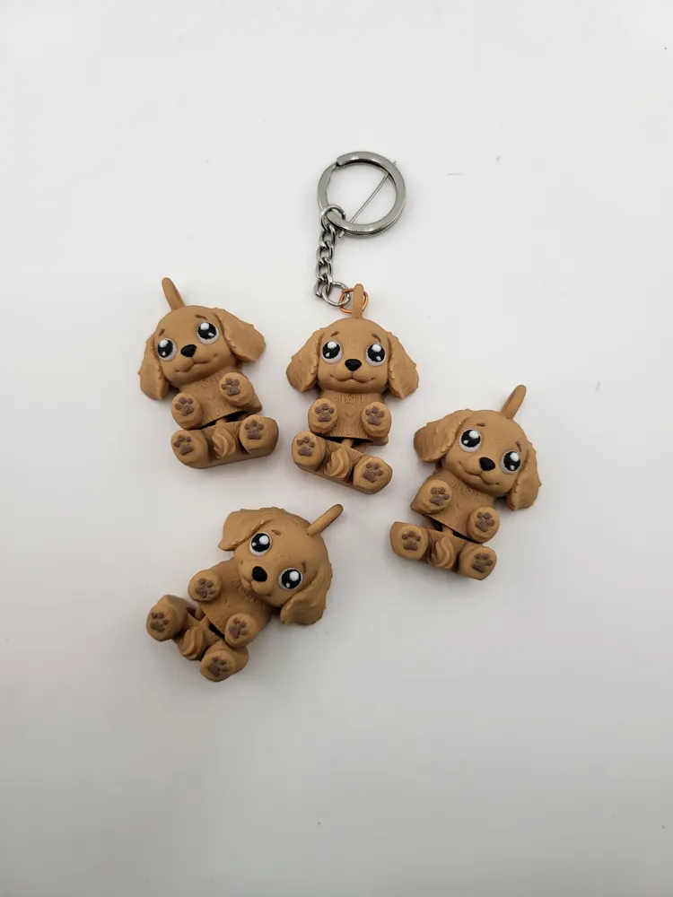 Labrador golden Retriever Flexi Toy Keychain - Free 3D Print Model ...