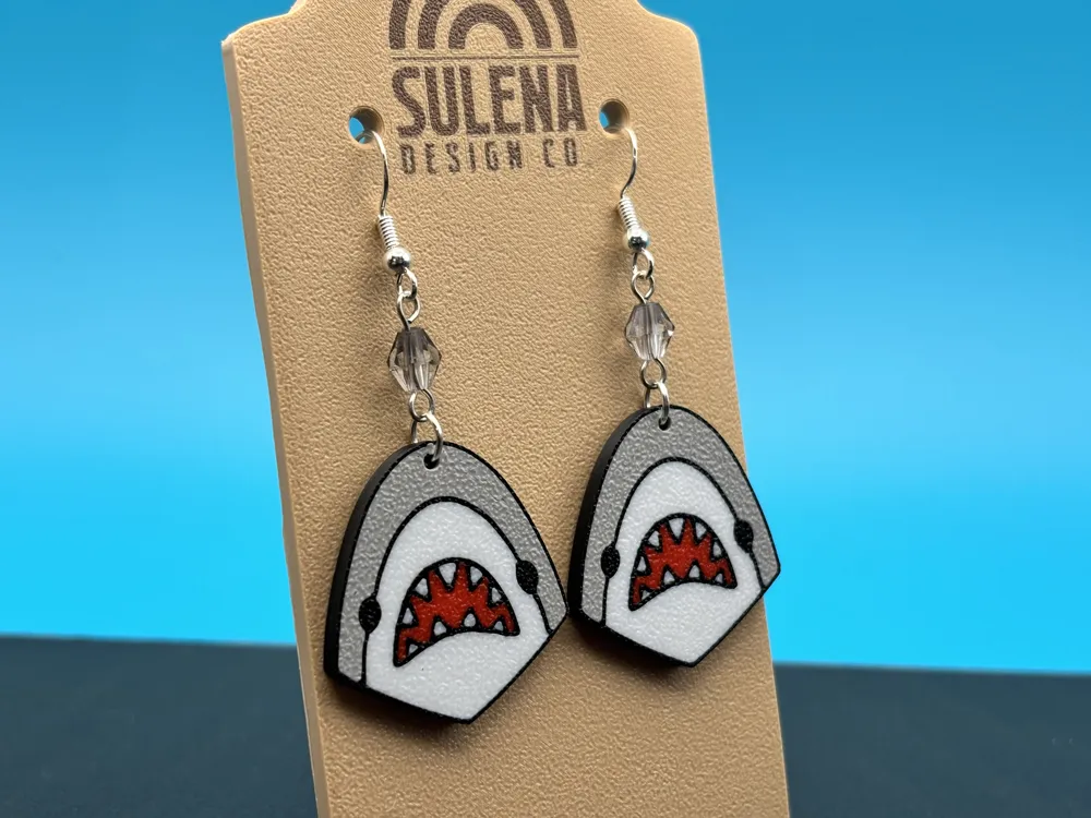 Cute Shark Earrings | Keychain by Sulena 3D Design MakerWorld: Download ...