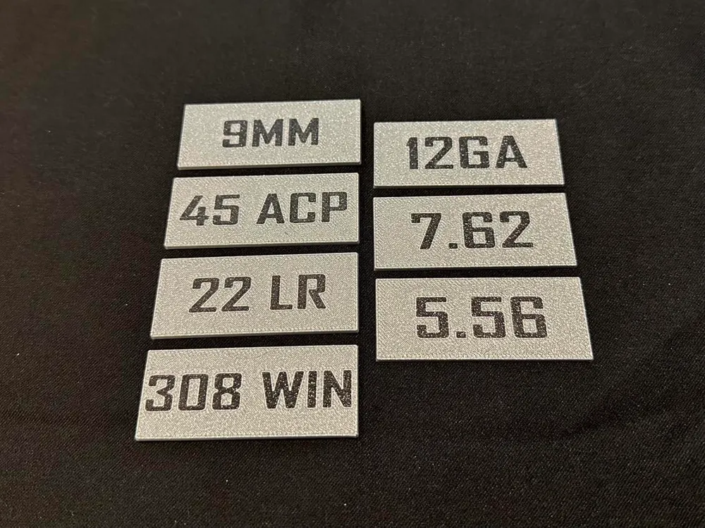 Ammo Box Tags - Magnetic & Glue On - Free 3D Print Model - MakerWorld