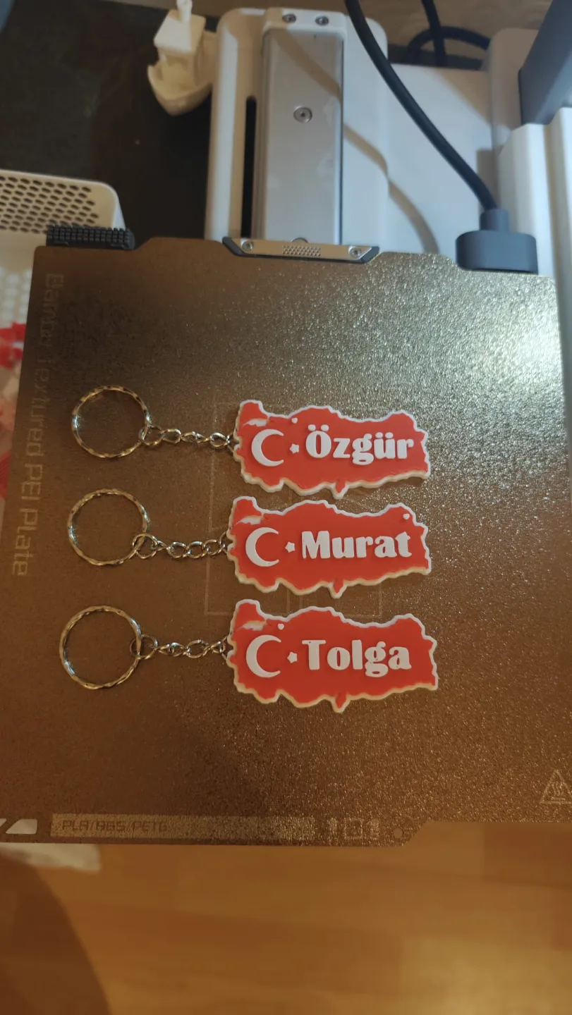 Turkey keychain with name, region, heart by Ambx - MakerWorld