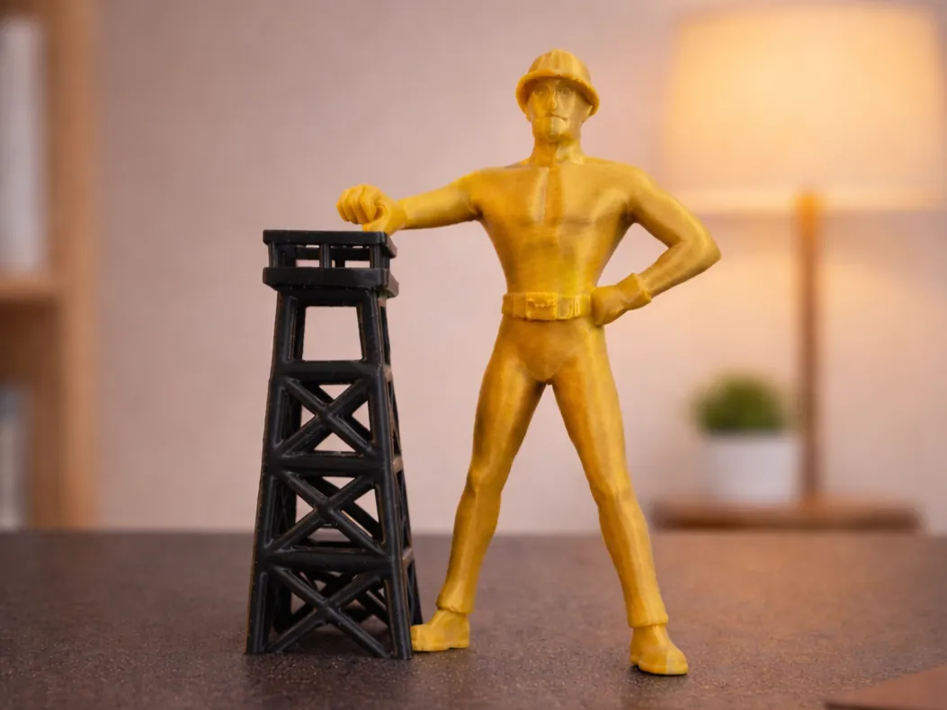 Iconic Tulsa Golden Driller Figurine - No AMS! - Free 3D Print Model ...