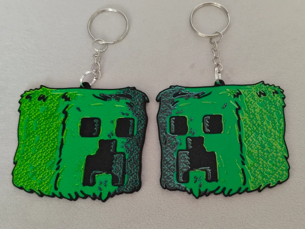 Minecraft Movie Creeper – Double-Sided Keychain by Chemzy - MakerWorld