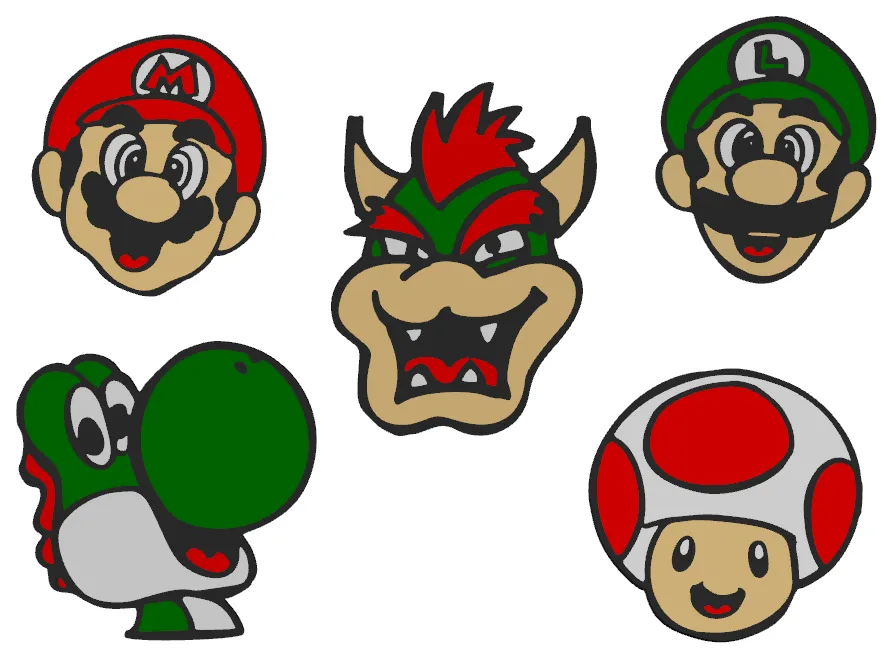 Mario Characters Charms - Free 3D Print Model - MakerWorld