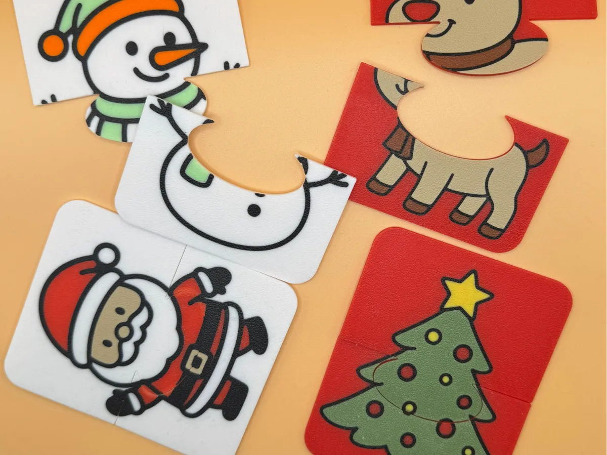 2-Piece Christmas Puzzle Pack - Free 3D Print Model - MakerWorld