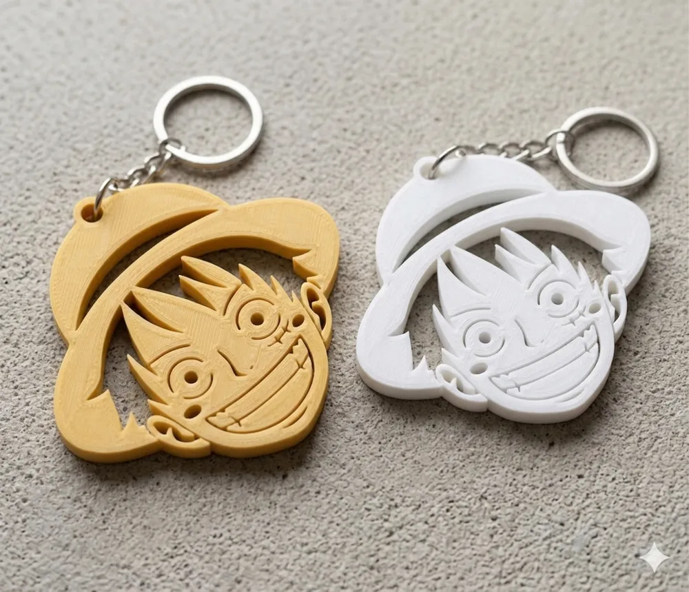 Monkey D. Luffy Minimalist Silhouette Keychain - Free 3D Print Model ...