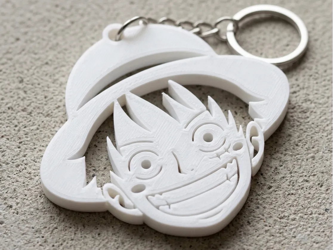 Monkey D. Luffy Minimalist Silhouette Keychain - Free 3D Print Model ...