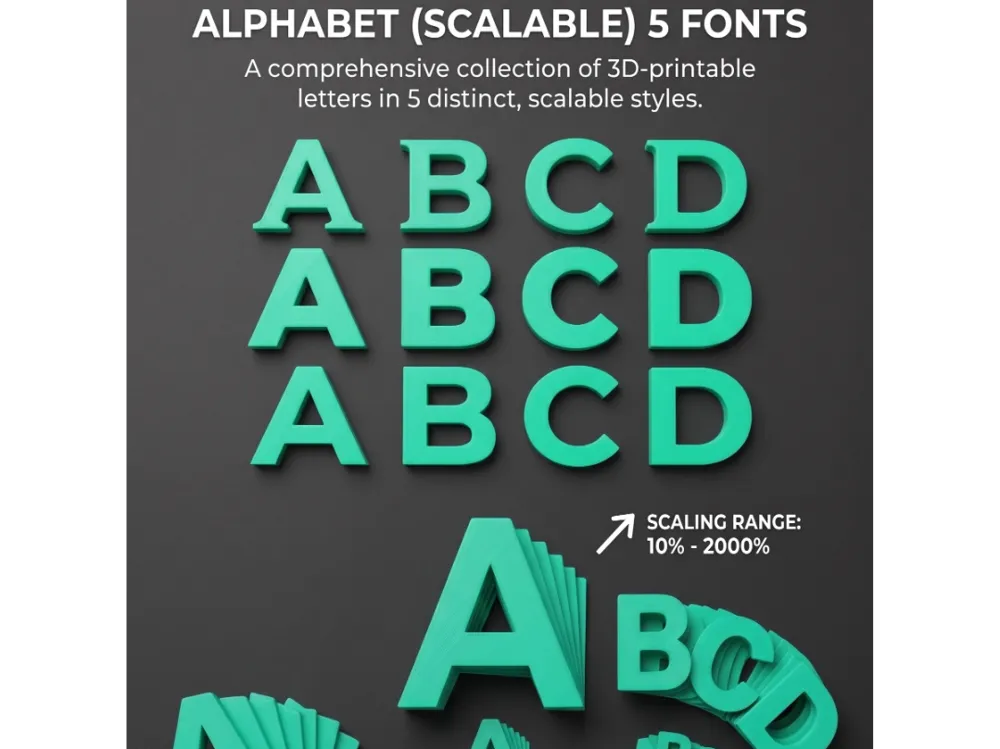 Alphabet (scalable) - Free 3D Print Model - MakerWorld