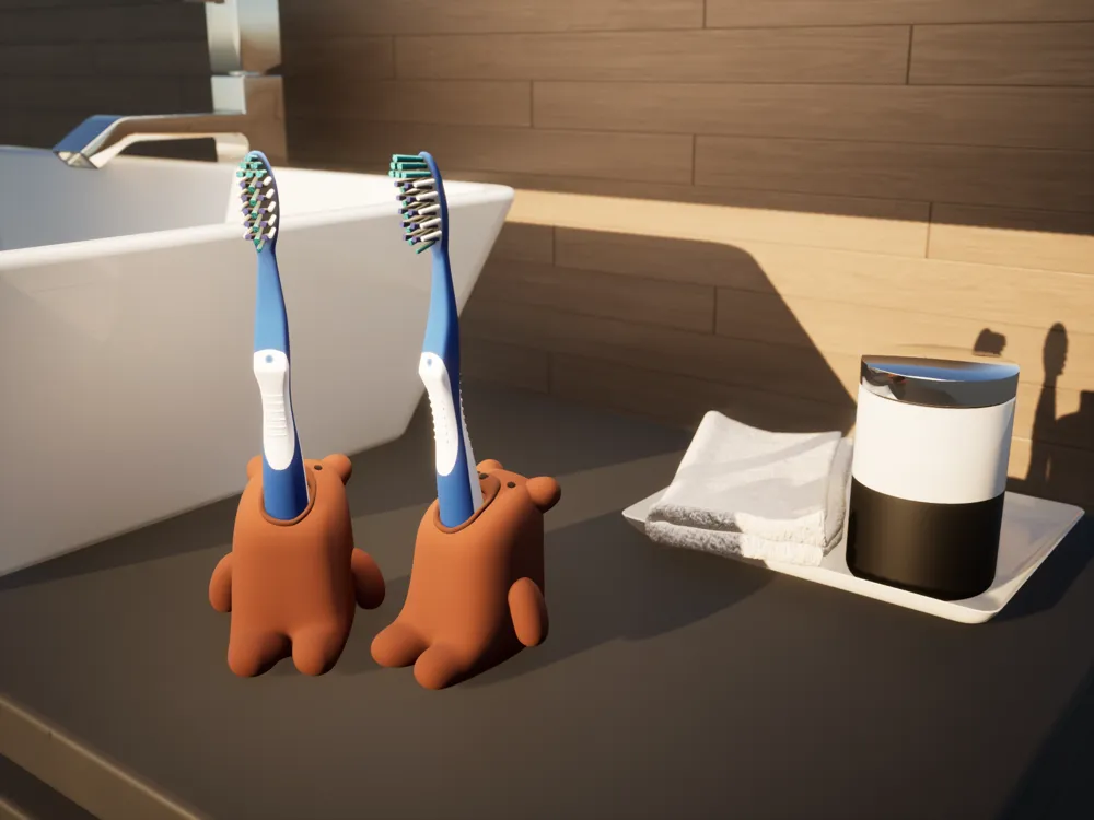 Bear Toothbrush Stand | Cute Pen Holder by Julia - MakerWorld