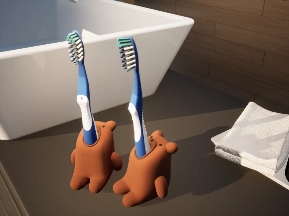 Bear Toothbrush Stand | Cute Pen Holder by Julia - MakerWorld
