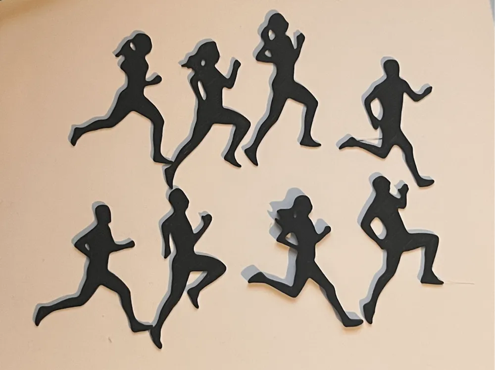 Set of 8 runner silhouettes - Free 3D Print Model - MakerWorld