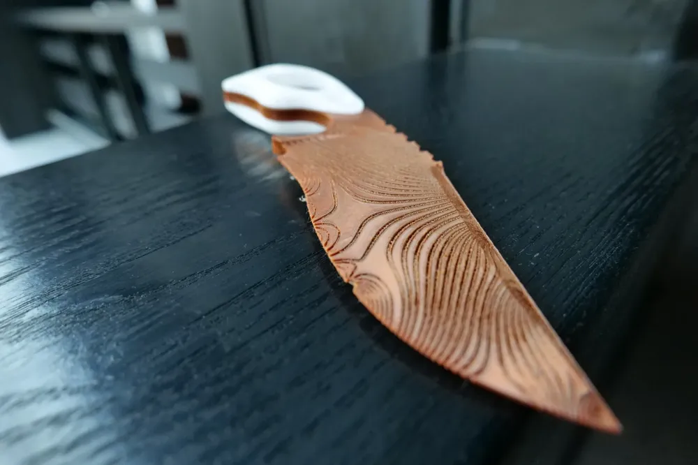 Damascus Texture - Small Knife - Prop by PandaN - MakerWorld