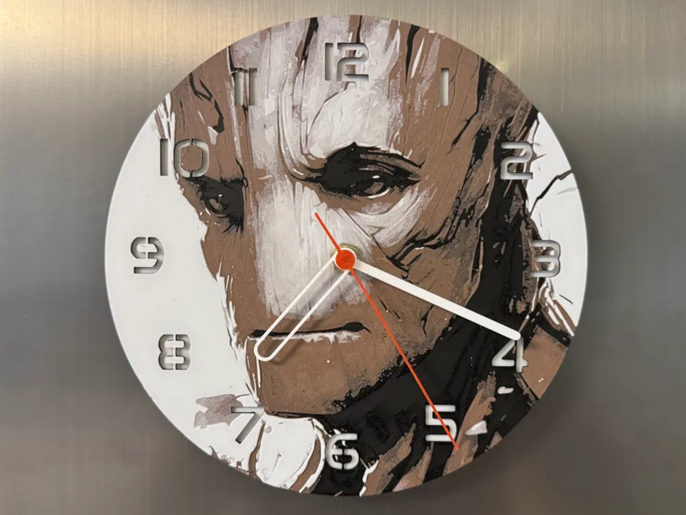 wall / desk clock Adult Groot HueForge by cP3D - MakerWorld