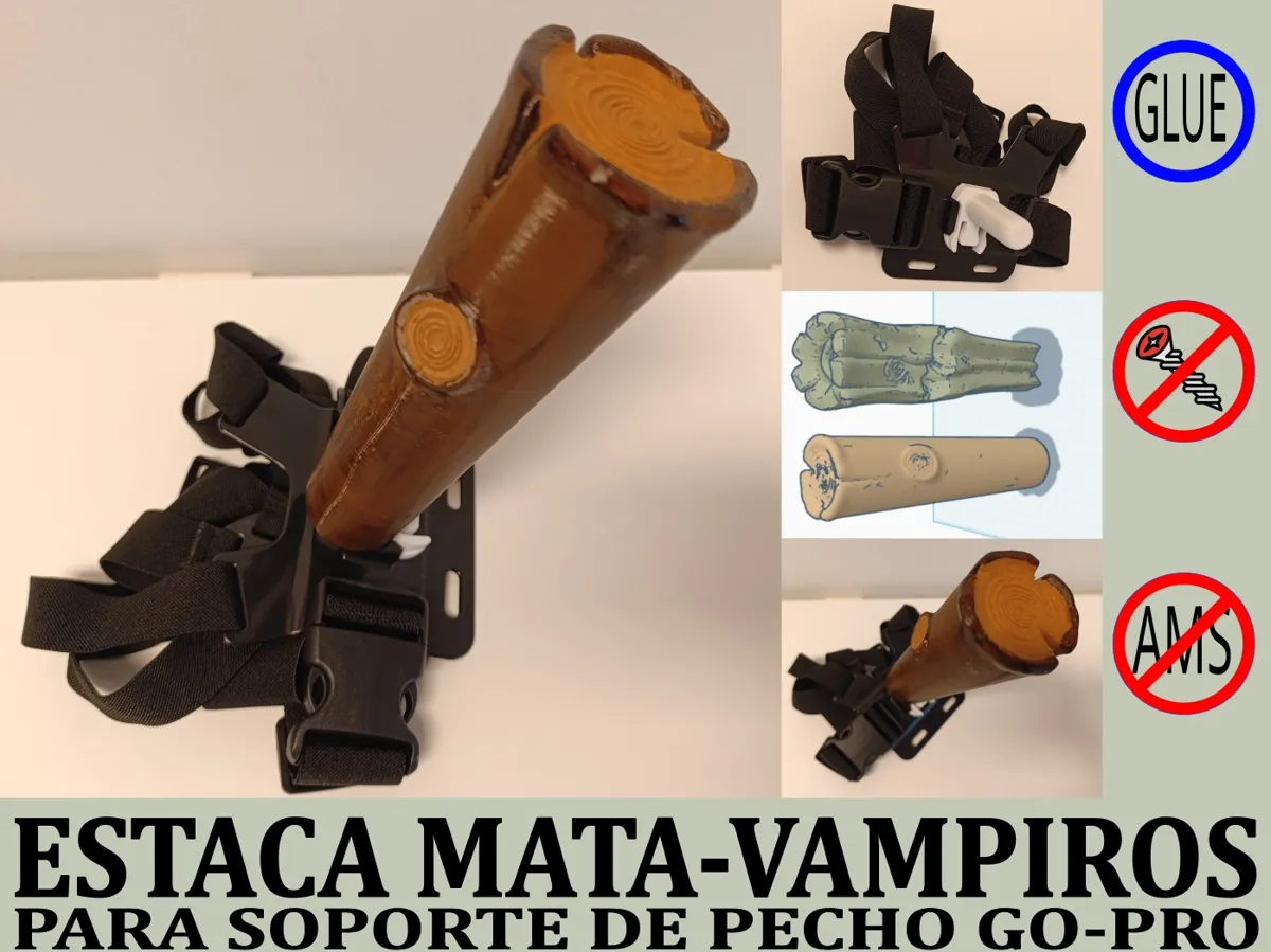 VAMPIRE SLAYING STAKE FOR GO-PRO HARNESS - Free 3D Print Model - MakerWorld