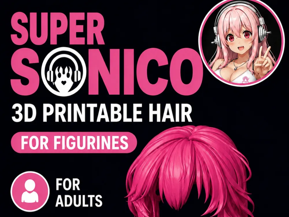 Super Sonico Hair - Free 3D Print Model - MakerWorld