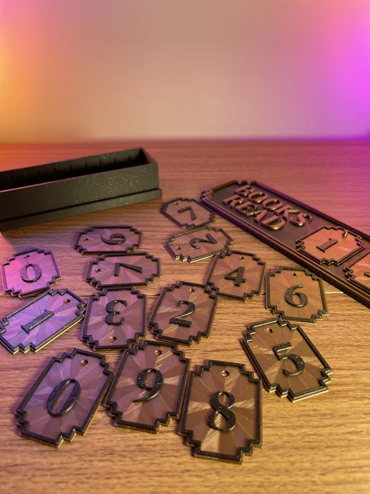 Books Read Tracker – Retro Style Counter - Free 3D Print Model - MakerWorld