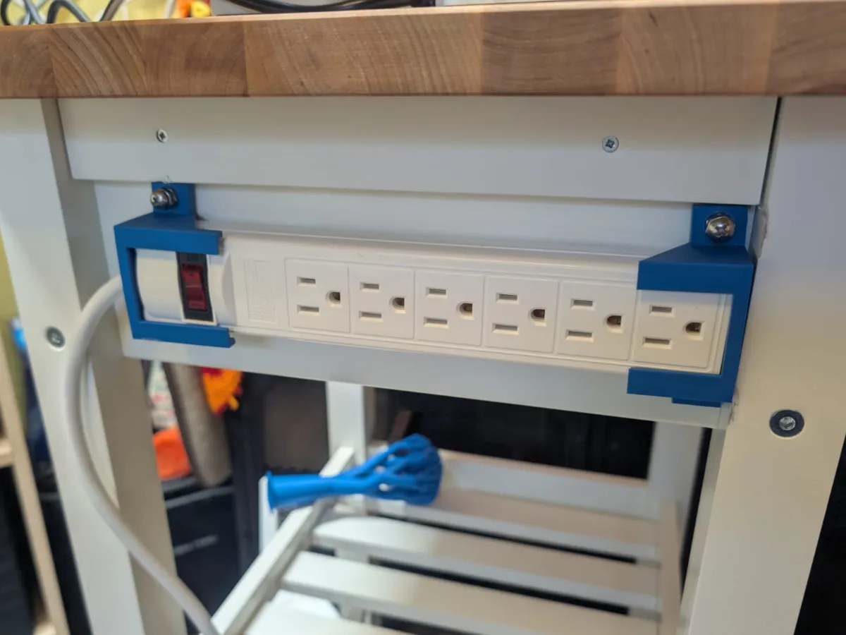 IKEA Power Cord / Surge Protector Mount - Free 3D Print Model - MakerWorld