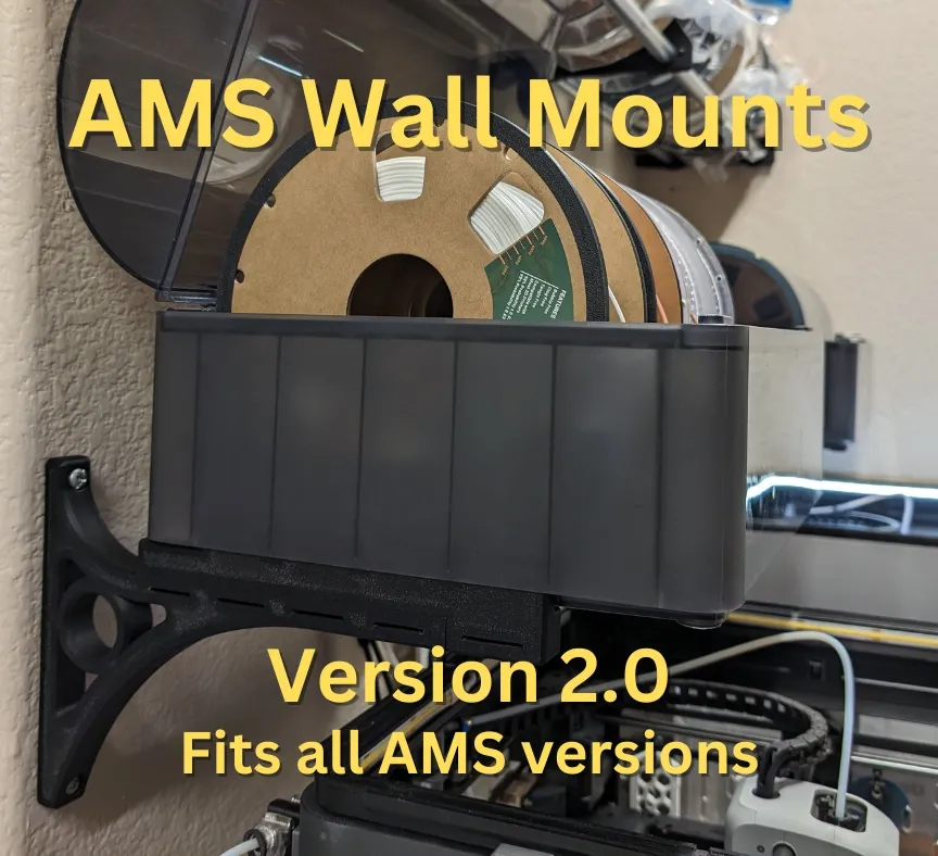AMS Wall Mounts (V2.0) [Fits all AMS versions] by Roland Deschain - MakerWorld