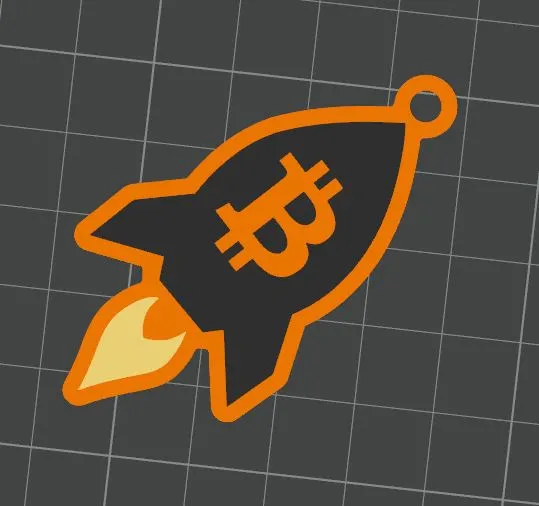 Bitcoin Rocker Keychain by Carlson - MakerWorld