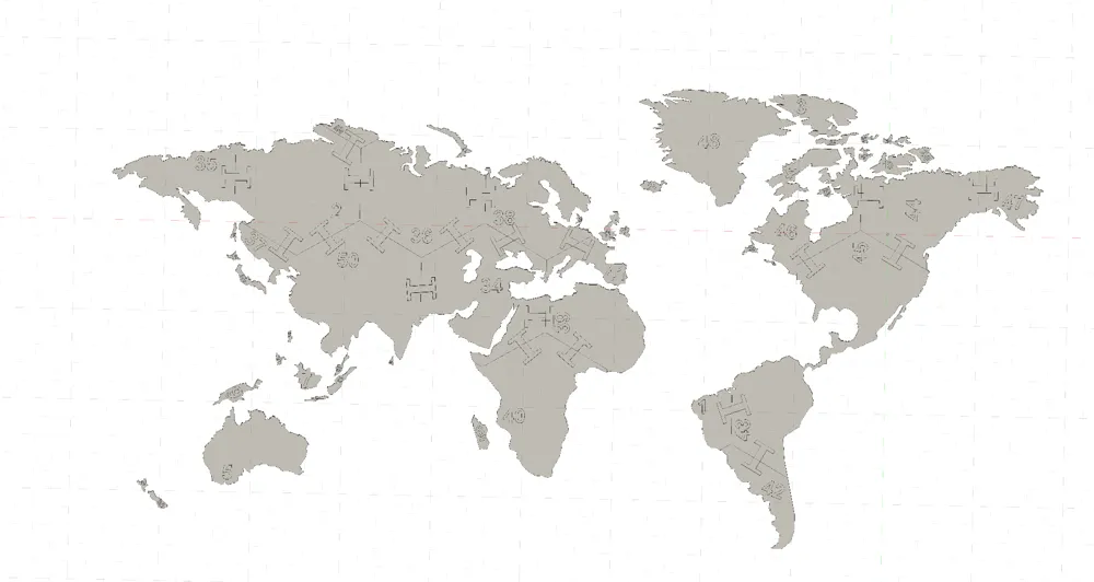 Big Mercator World Map Wall Decor Detailed128x62cm - Free 3D Print ...
