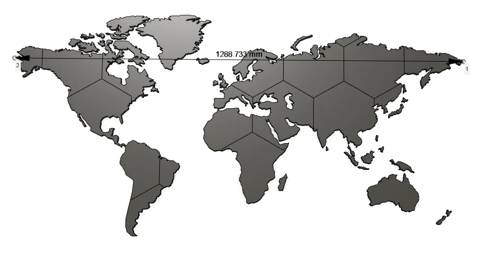 Big Mercator World Map Wall Decor Detailed128x62cm - Free 3D Print ...